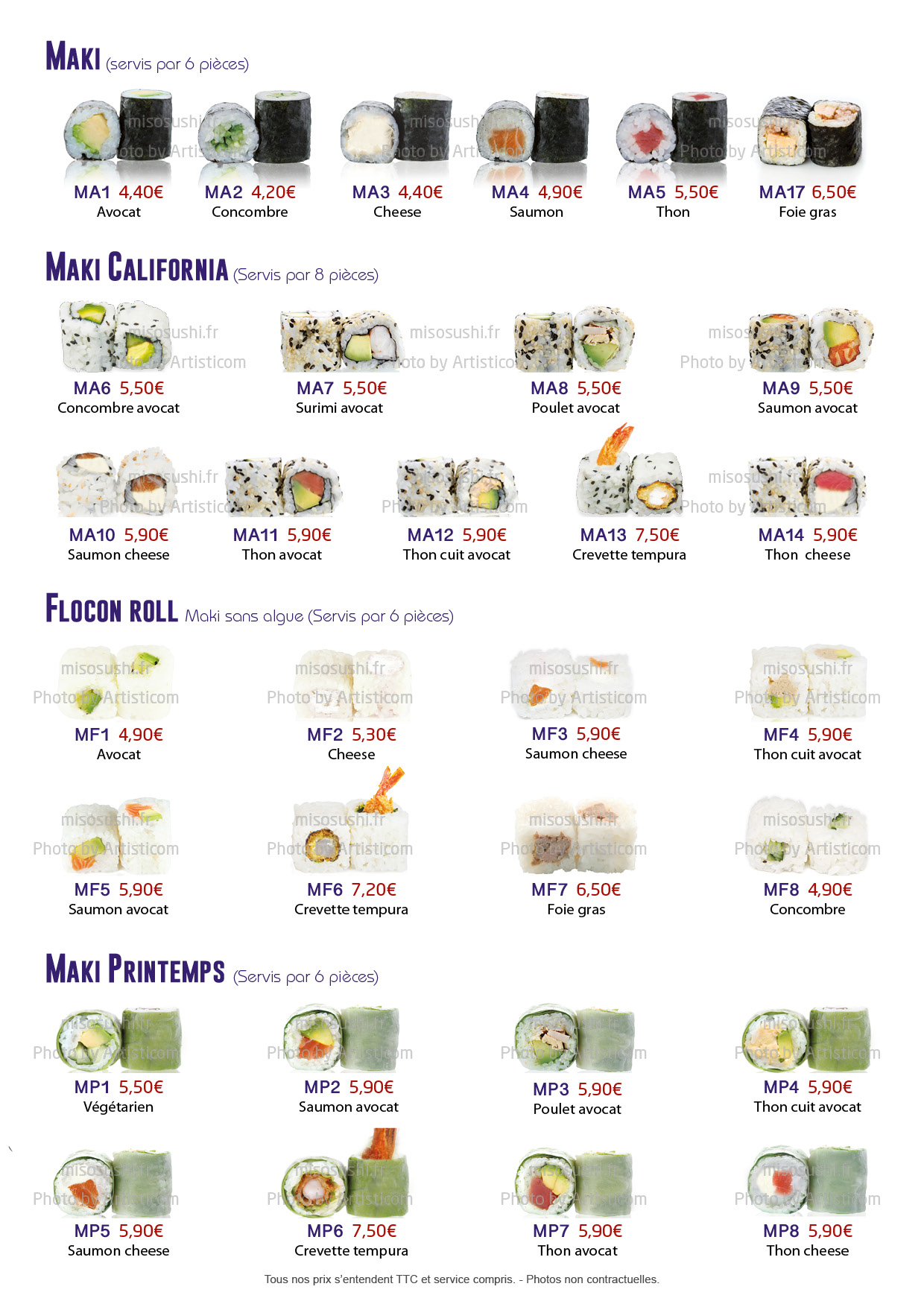 A la Carte – MISO SUSHI