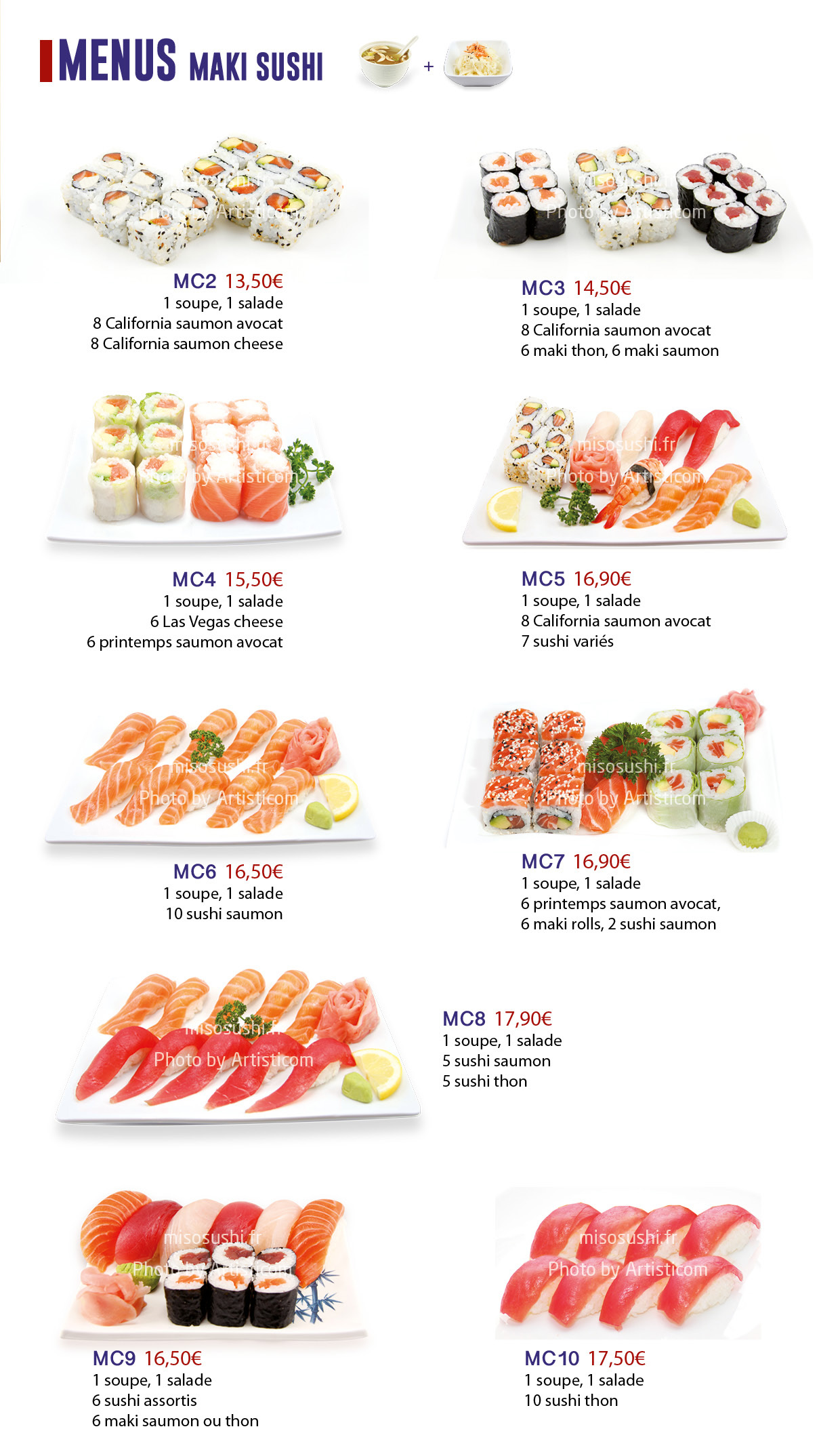 Menus Maki Sushi – MISO SUSHI
