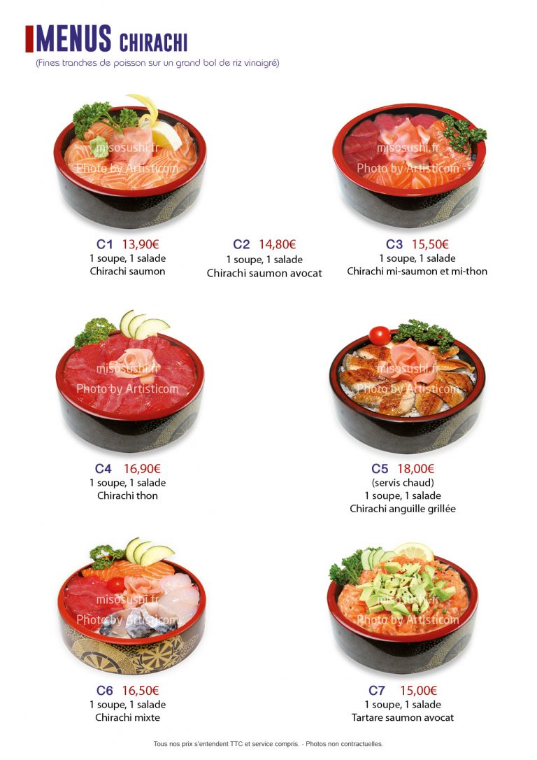 Menus Chirachi – MISO SUSHI